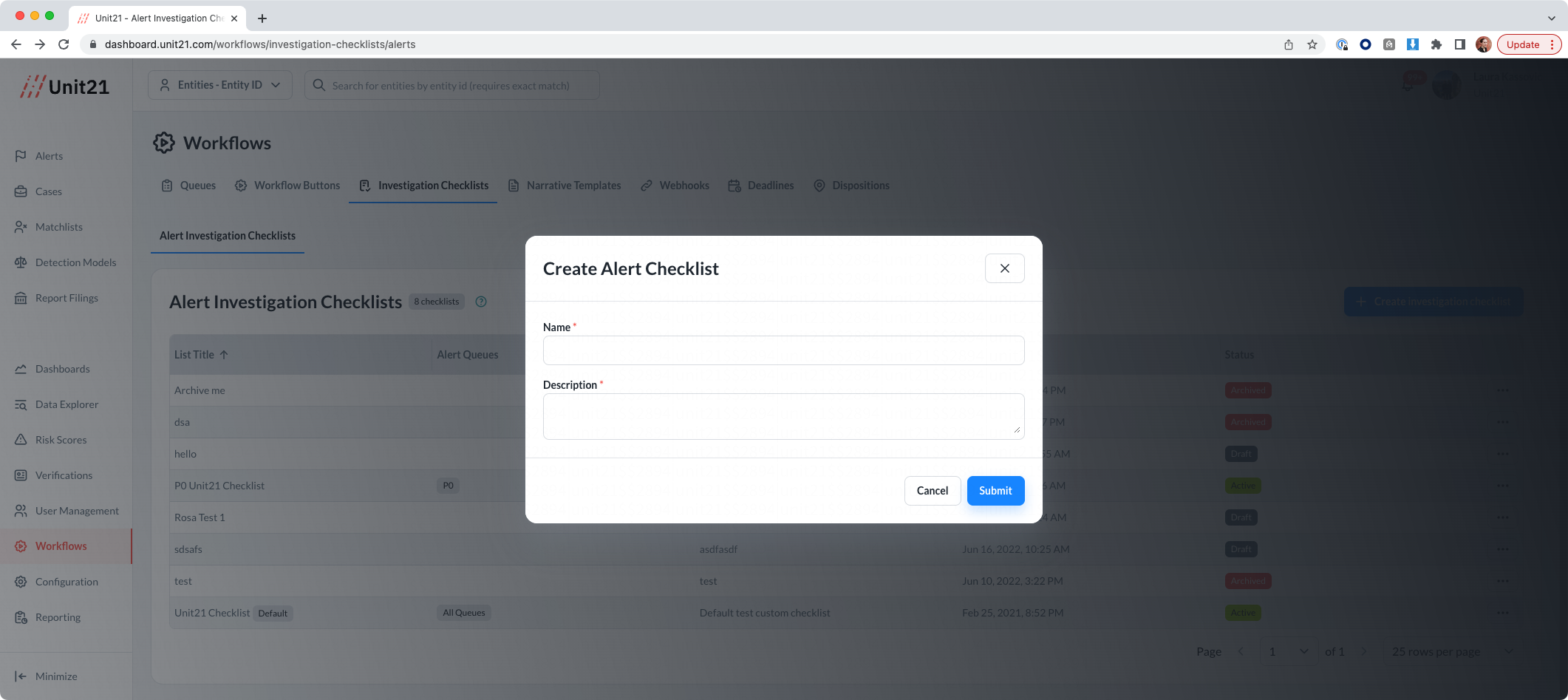 How to create an Alert Checklist – Unit21