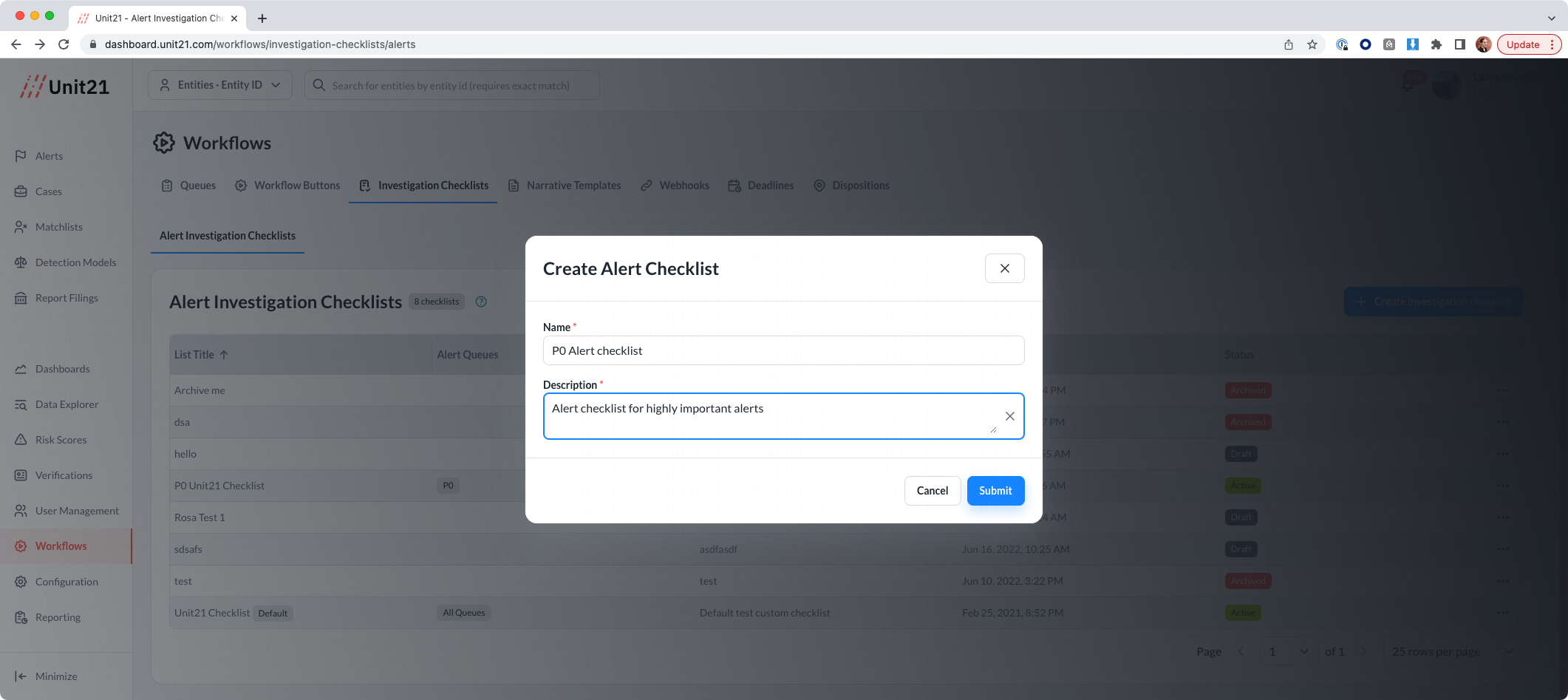 How to create an Alert Checklist – Unit21
